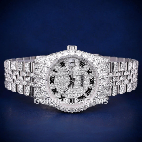 Silver Custom Watches for Men Women Luxury Full Iced Out – Gurukrupa-Gems